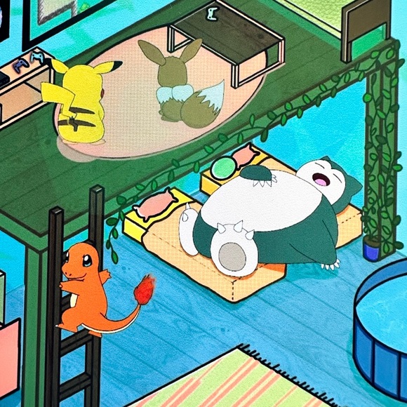 Pokemon | Art | Pokmon Isometric Room Digital Art Print Pikachu ...